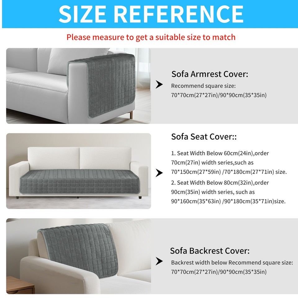 Non*slip Soft Plush Sofa Seat Cover Universal Settee Mat Sofa Lounge ...