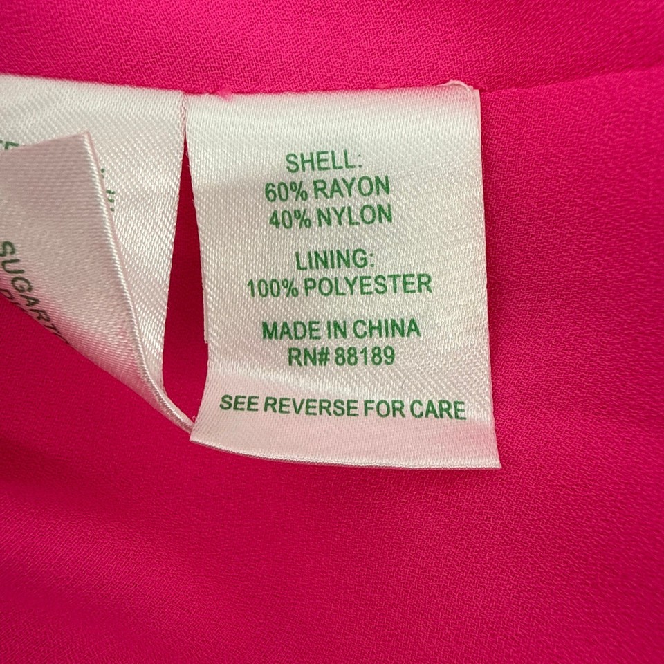 Lilly Pulitzer Quinn Hot Pink Lace Halter Dress Medium Sleeveless Shift ...