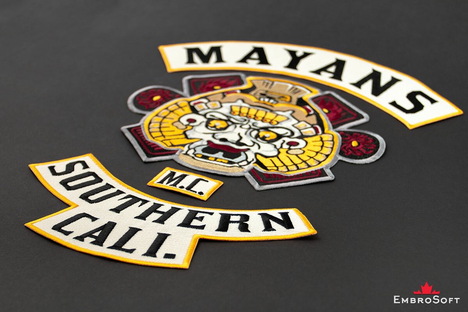 Mayans Southern Cali M.C. Colors Biker Gang Emblem Embroidered Back ...