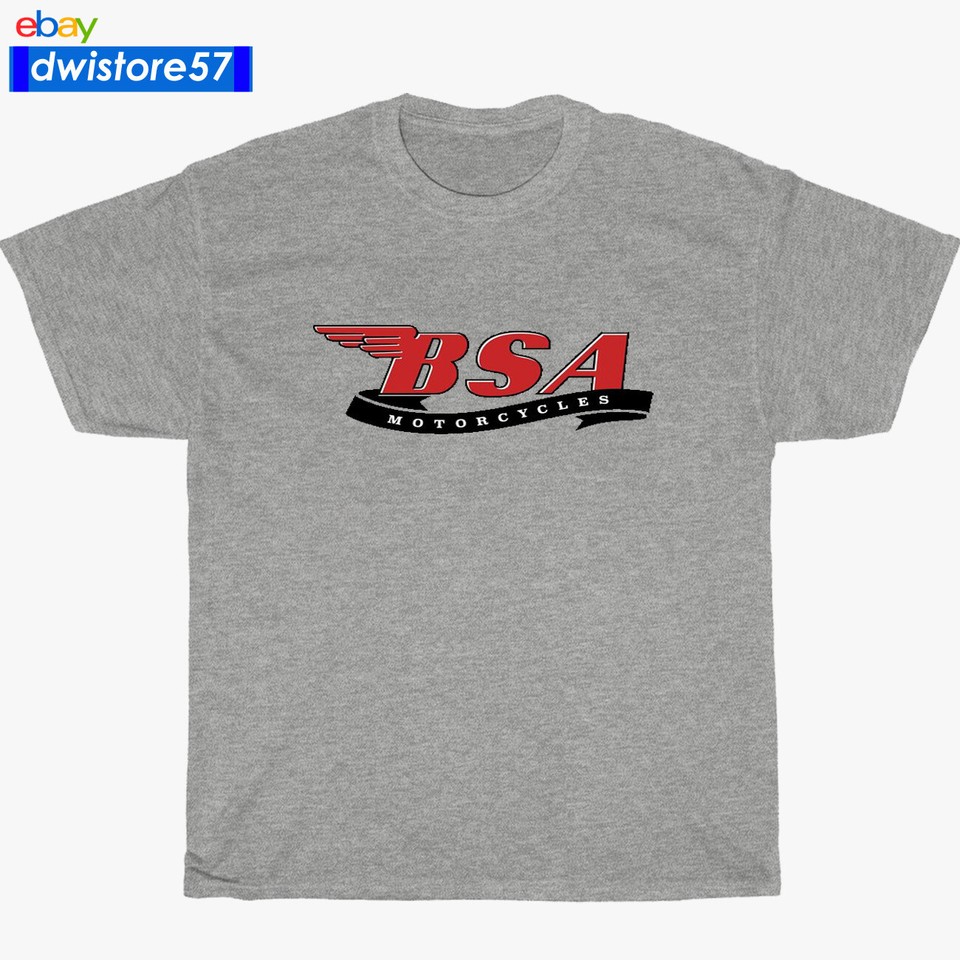 New BSA Red Classic Motorcycle T-Shirt Logo Many Colors S to 5XL Made ...
