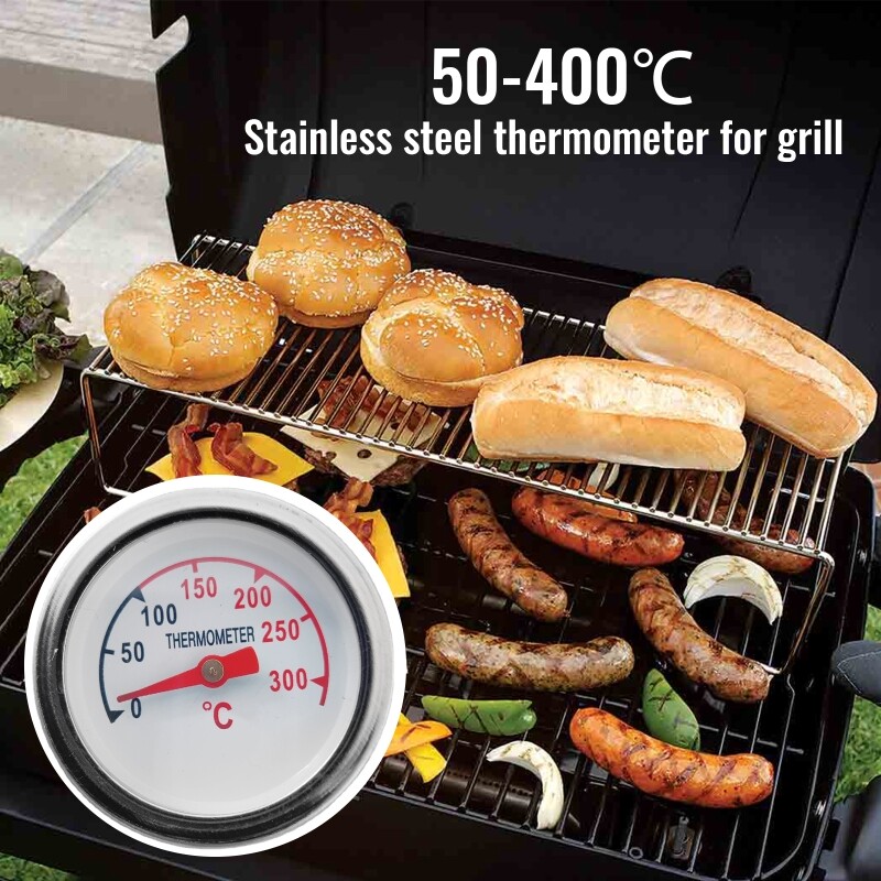 BBQ Smoker Grill Temperature Gauge BBQ Thermometers Cooking Foods Probe ...