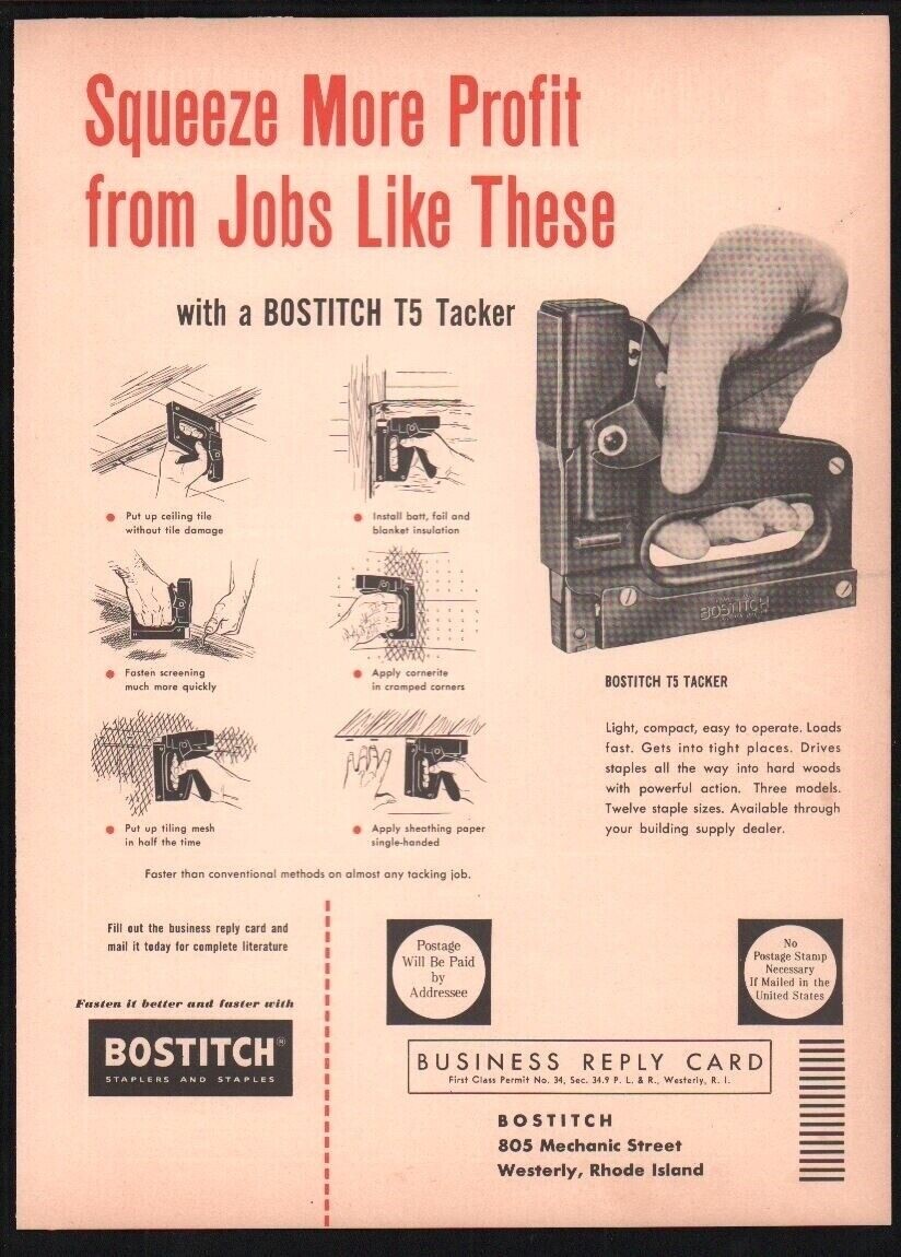 Bostitch T-5 / T5 Staple Gun + Matching Staples - Made in USA - Hi ...