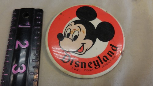 Disneyland Mickey Mouse 3" Vintage Walt Disney Pin-Back Button | eBay