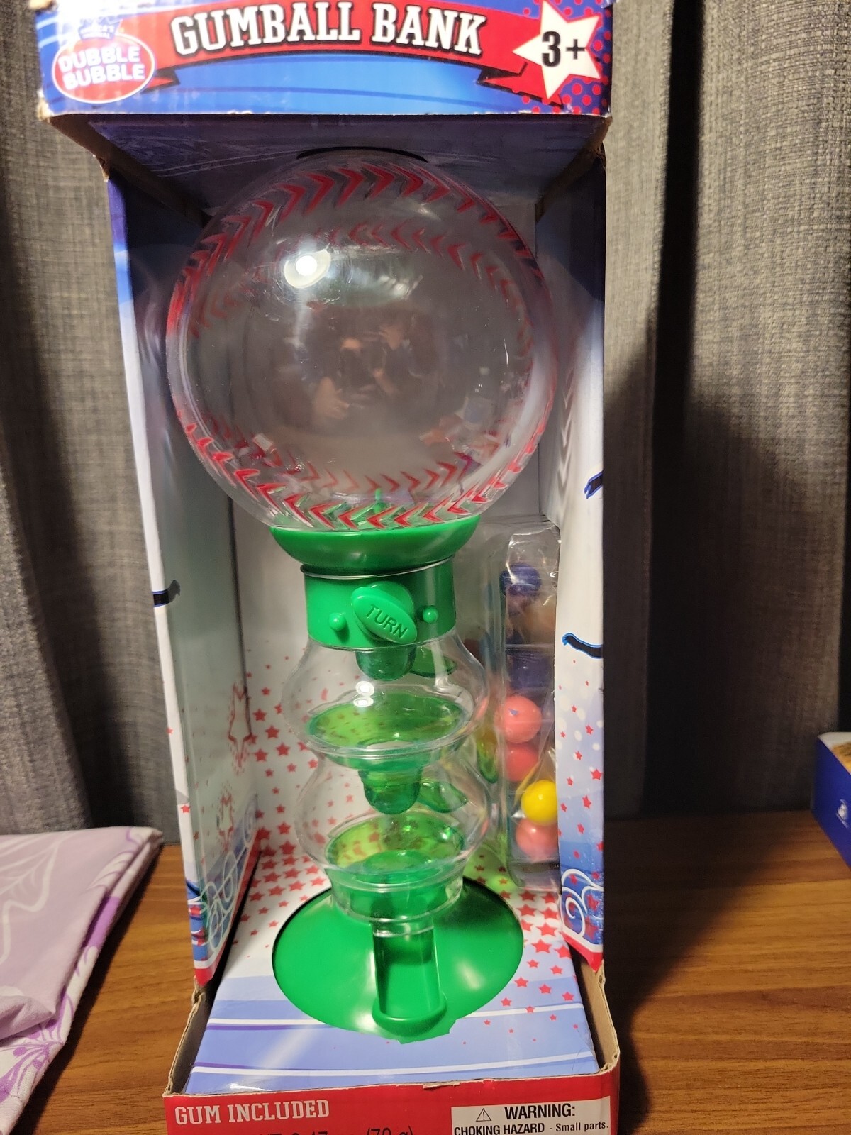 DUBBLE BUBBLE Baseball Softball Gumball Coin Bank with Gumballs (Brand ...