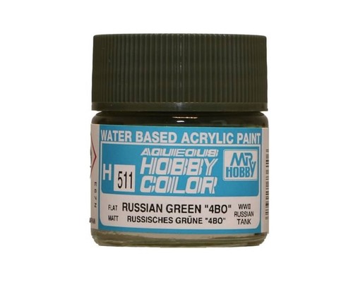 Mr.Hobby/Gunze H511 Aqueous Hobby Color Russian Green 4B0 Flat (10ml ...
