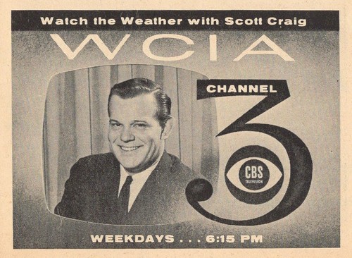 1961 WCIA TV NEWS AD~SCOTT CRAIG WEATHER REPORTER in Champaign,Illinois ...