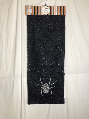Thro by Marlo Lorenz Halloween Serene Spider Sequined Black Table ...