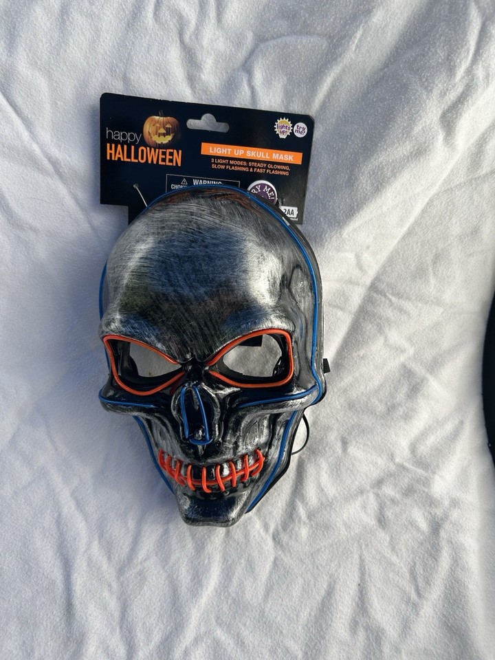 Halloween Horror Skull Mask LED Cold Light Mask LED Halloween Mask ...