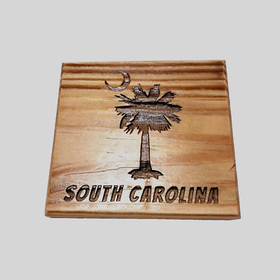 Wood Coaster Set, South Carolina (6) Palmetto Tree and Crescent Moon, I ...
