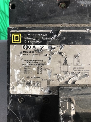 MH36800 SQ D I-LINE CIR BREAKER 800A 600V | eBay