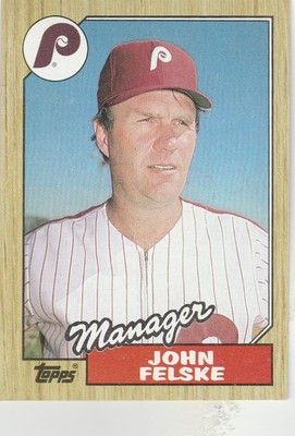 FREE SHIPPING-MINT-1987 (PHILLIES) Topps #443 John Felske MG | eBay