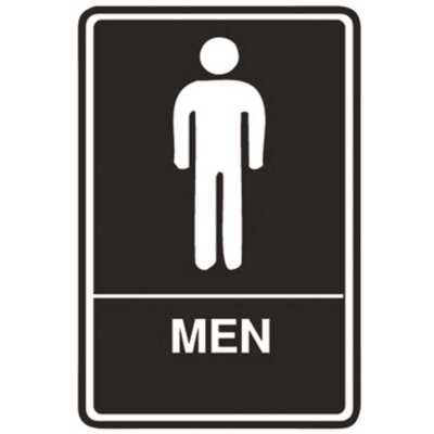 6 in. x 9 in. Braille ADA Approved Men's Restroom Sign BLACK / WHITE | eBay