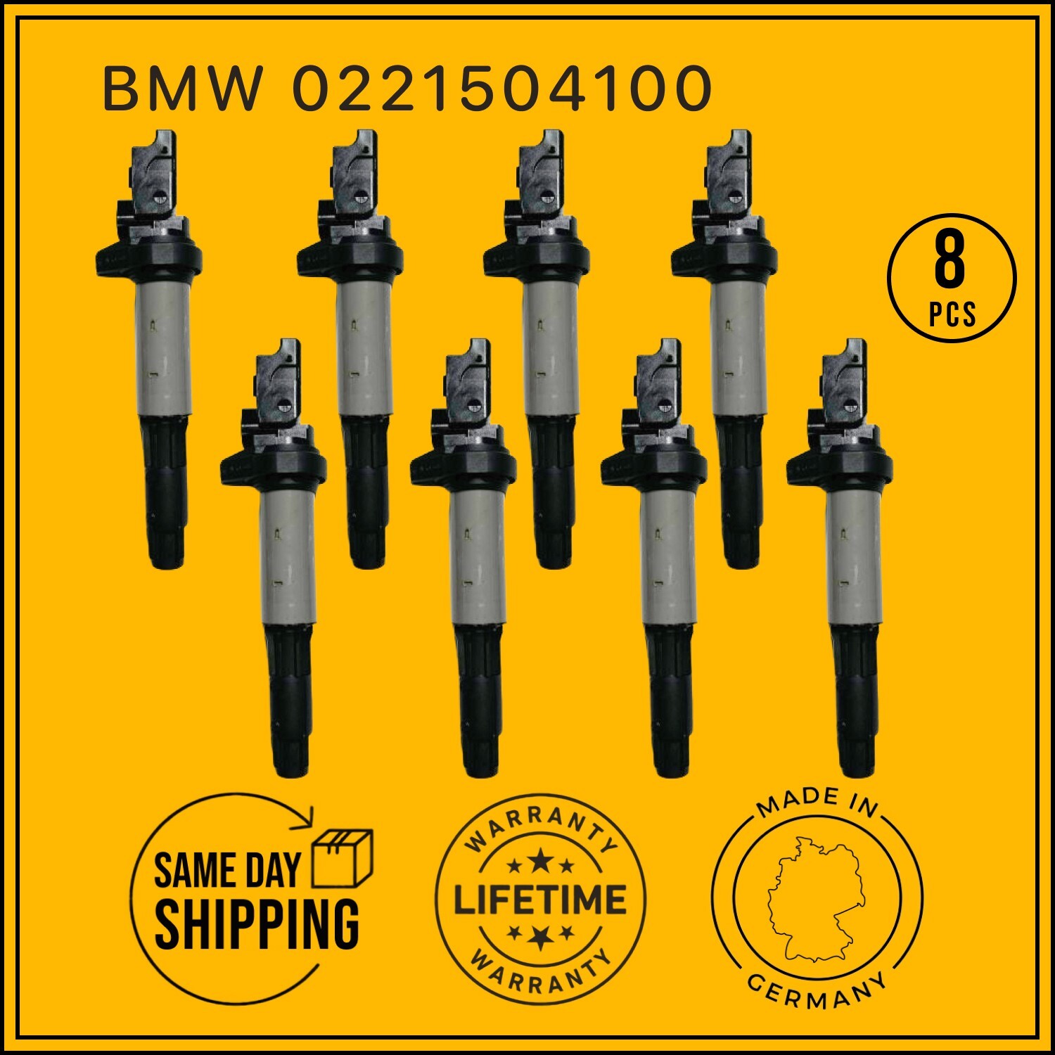 0221504100 GENUINE BOSCH BMW 8PCS Ignition Coils For 2001-2010 BMW I4 ...