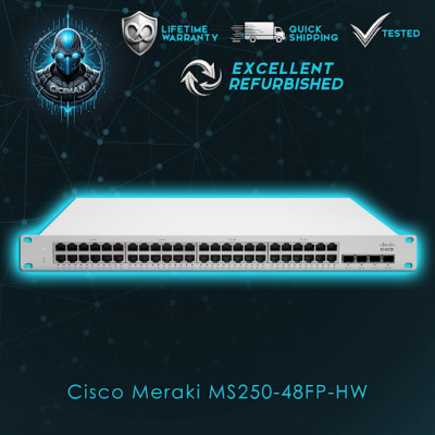Cisco Meraki MS250-48FP-HW 48-Port GbE PoE+ Unclaimed Switch | eBay