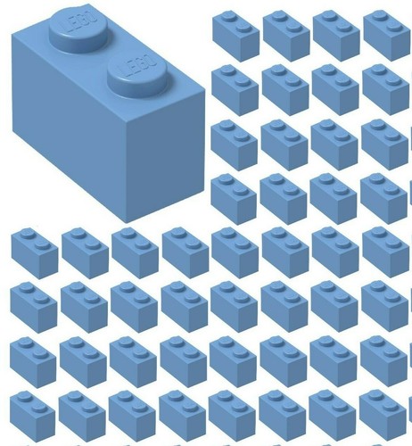 ☀️Lego x50 MEDIUM BLUE 1x2 Bricks blocks Part Pieces Bulk Lot Legos ...