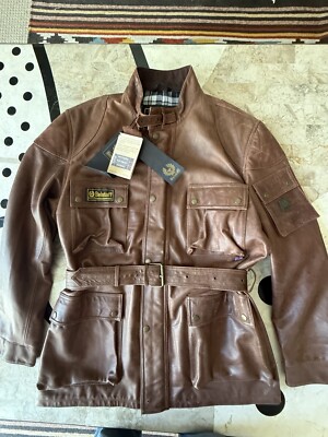New Belflex BELSTAFF Italy MOTORCYCLE Trailmaster Tan LEATHER JACKET XXL/ XXXL | eBay
