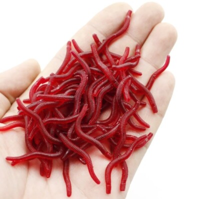 Bloodworm Red 3.5cm Soft Lure 100 Per Pack worm tail LRF Perch Trout UK ...