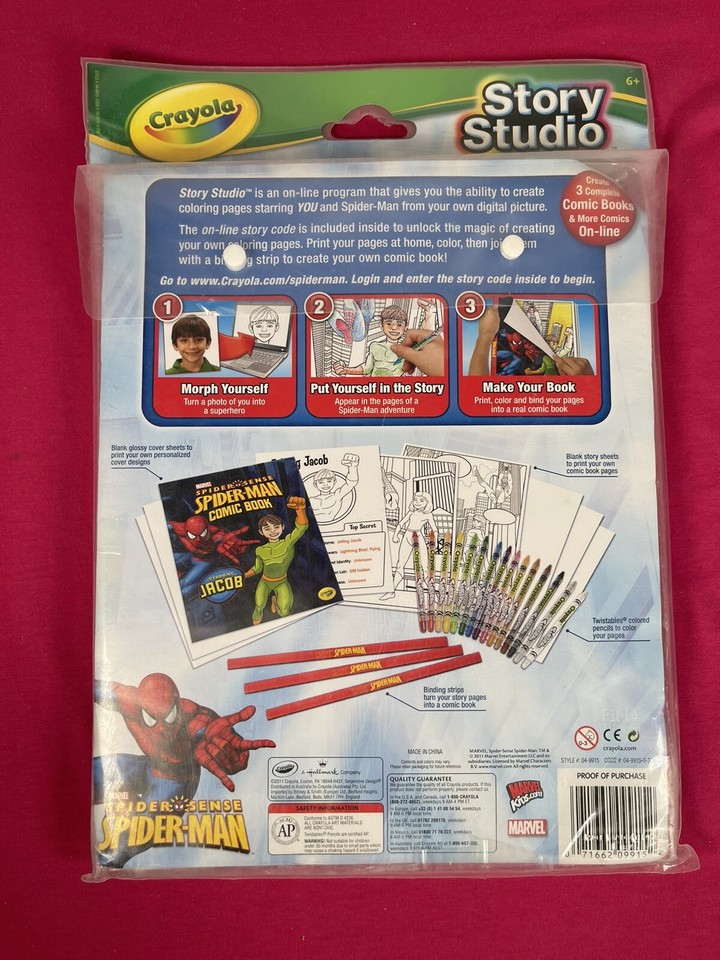 BRAND NEW! Crayola SPIDER-MAN Story Studio, Create a Personalized Comic ...