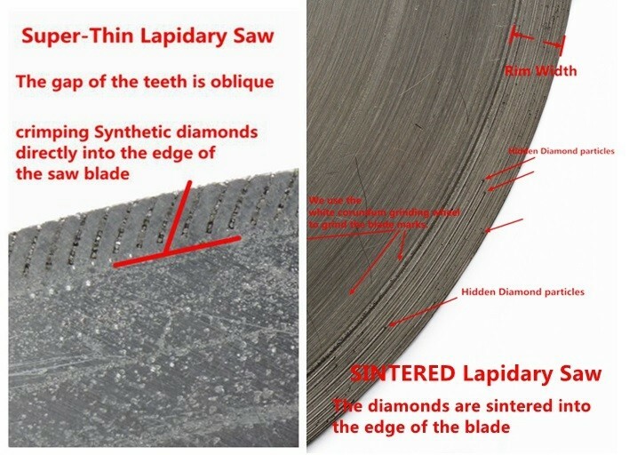 8" inch SINTERED Diamond Lapidary Saws Blade Gem Saw Rock Slab Trim ...
