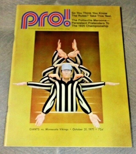 1971 PRO NFL FOOTBALL PROGRAM MINNESOTA VIKINGS VS NEW YORK GIANTS RARE ...