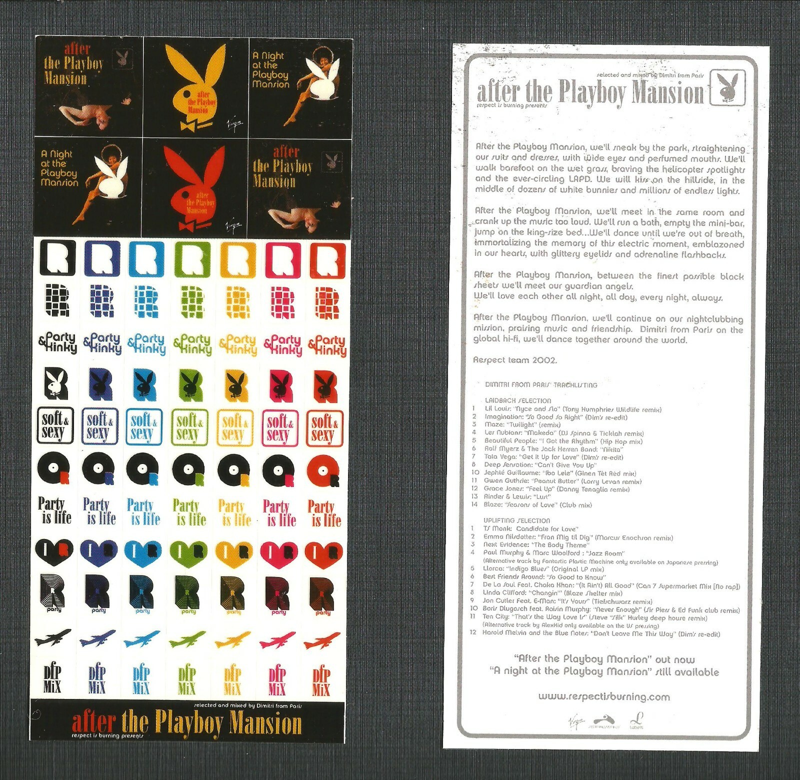 DIMITRI FROM PARIS Vintage 2002 PROMO Vinyl STICKER DECAL 3x6.5 for Playboy CD | eBay