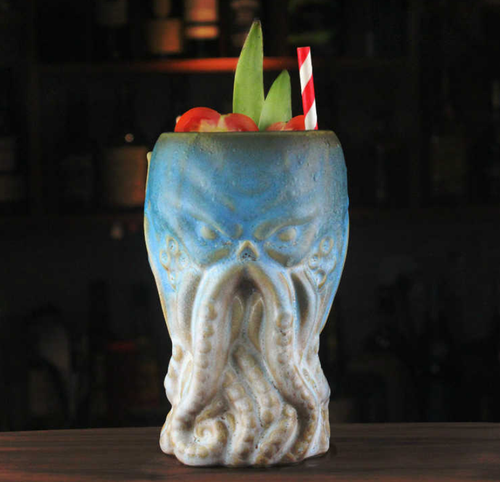 800ml Cursed Pirate Octopus Ceramic Tiki Mug Beer Tumbler Bar Decor Fun ...