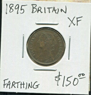 GREAT BRITAIN - FANTASTIC HISTORICAL QV BRONZE FARTHING, 1895, KM# 753 ...