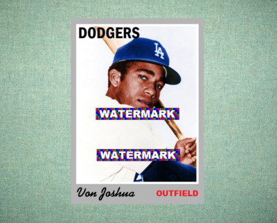 Von Joshua Los Angeles Dodgers 1970 Style Custom Baseball Art Card | eBay