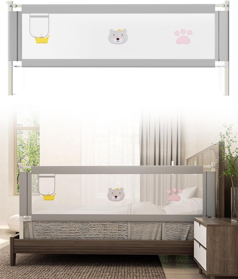Athradies Bed Rails for Toddlers, 79'' Extra Long Bed Rails Queen Bed ...
