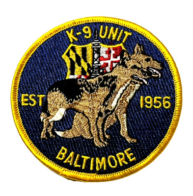 BALTIMORE MARYLAND POLICE DEPARTMENT K9 UNIT PATCH (PD6) CANINE | eBay