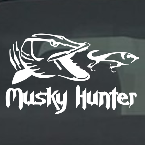 Musky Hunter Decal Tumbler Boat Truck Window Wall Fishing Stickers 22 ...
