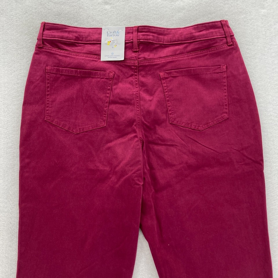 Croft & Barrow Pants Women's Plus 18 Tapered Leg Red Stretch Mid Rise ...