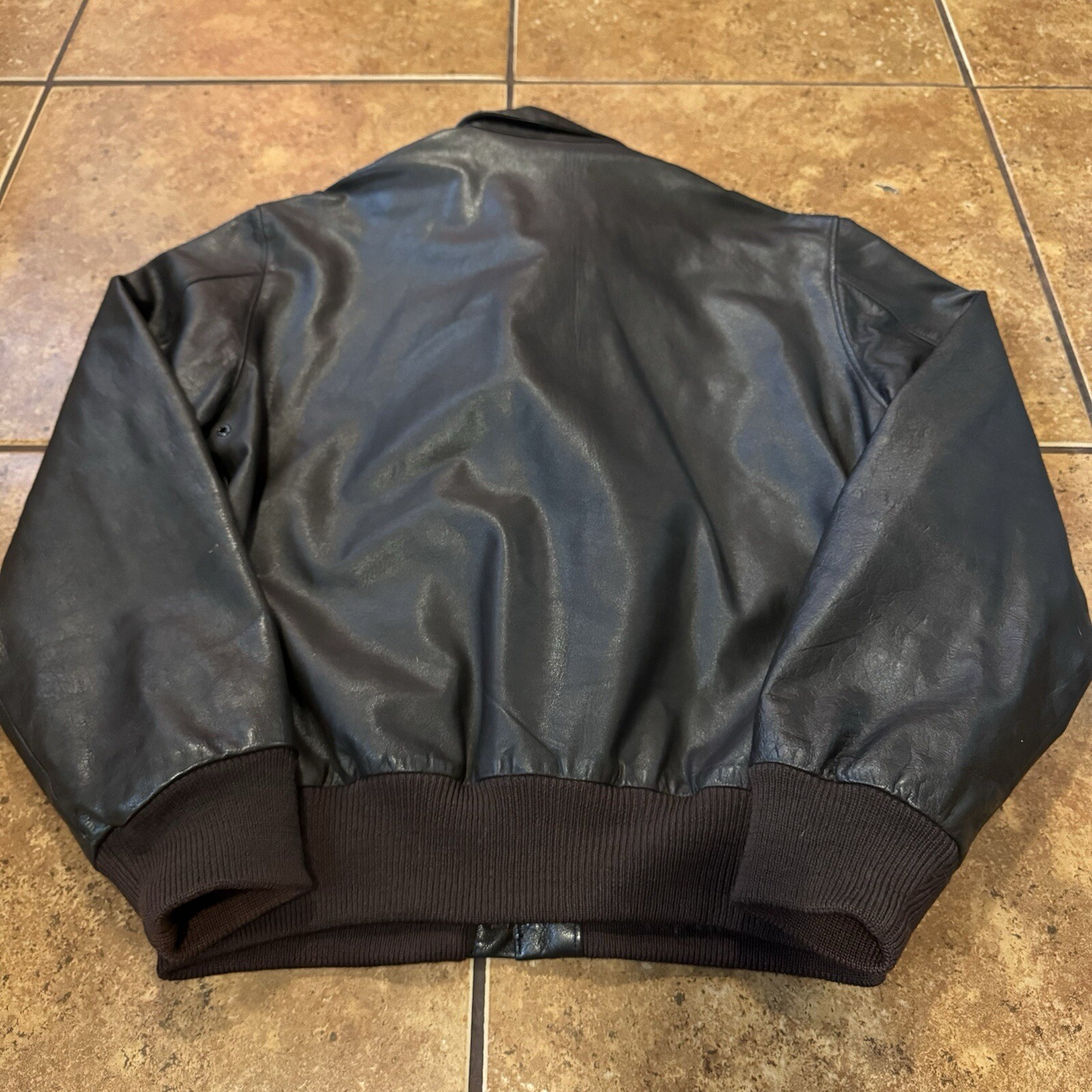 Vintage Golden Bear A-2 Leather Military Flight Bomber Jacket Size 44 ...
