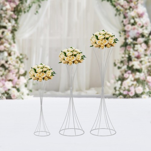 3pcs Modern Flower Stands Hourglass Shape Flower Stand Iron For Party ...