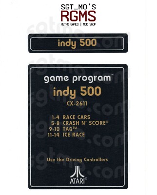 Atari 2600 Replacement Text Style Label - Indy 500 | eBay