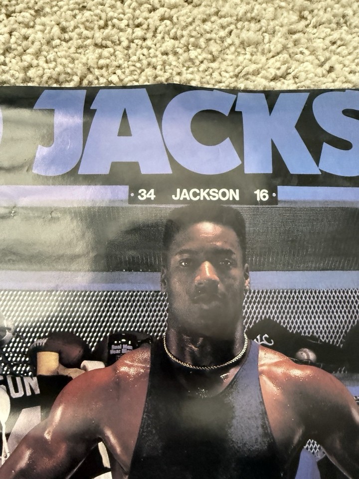 Bo Jackson Original Vintage 80's Black & Blue Poster 19 x 16 | eBay