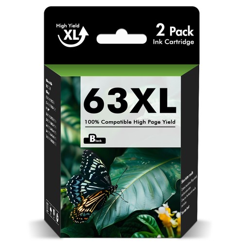 2PK 63XL Black Ink Cartridge For HP Envy 4510 4520 Officejet 5220 5258 ...