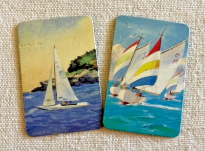 2 Miniature Sailing Boat REFRIGERATOR MAGNETS 2.25x1.5 in | eBay