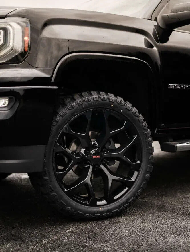 4 NEW - 22x9 Snowflake Wheels Gloss Black GMC Yukon Sierra denali 6x139 ...
