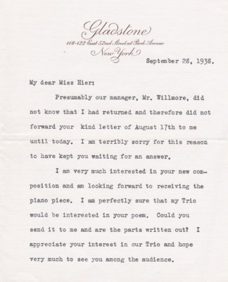 CARL FRIEDBERG Pianist 2 page typed letter signed 1938 - Scarce ...