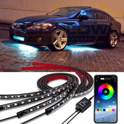 6 Pcs Car Underglow Strip Flowing LED RGB Neon Light For Lexus IS250 ...