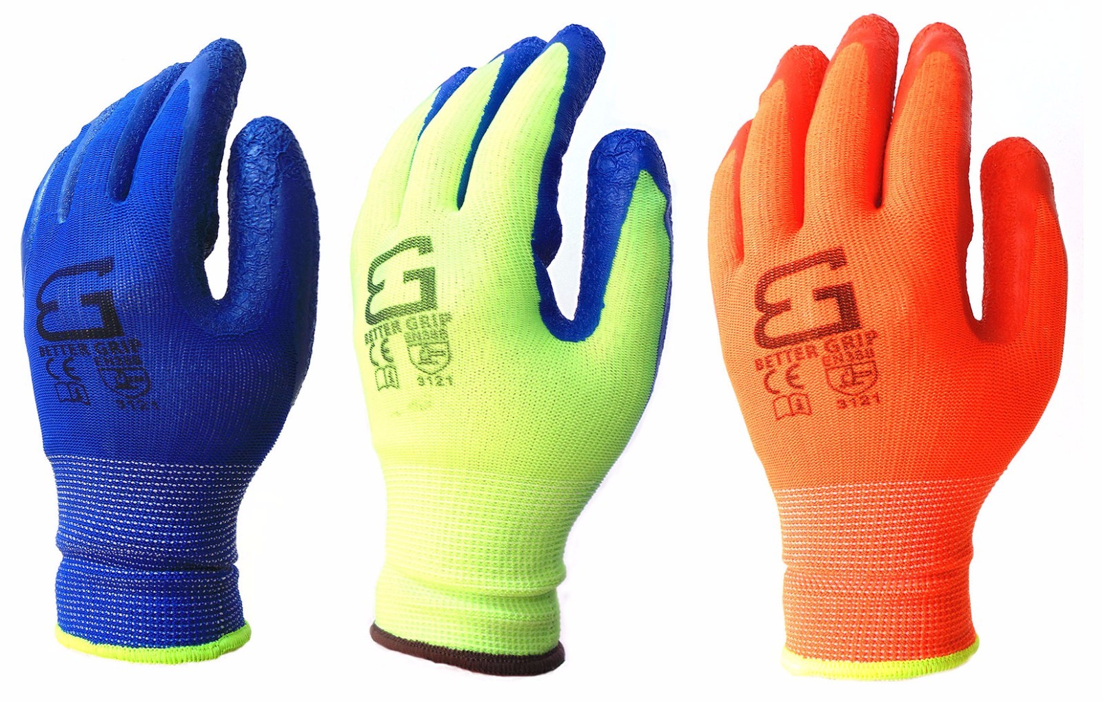 Better Grip Glove Textured Latex Coating Gripping Gloves, 6 -Pairs Pack ...