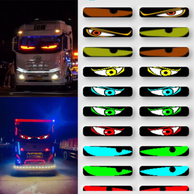2PCS NEW Colorful Eye Lamp Soft Screen Car Windows Led Eyes for Car ...