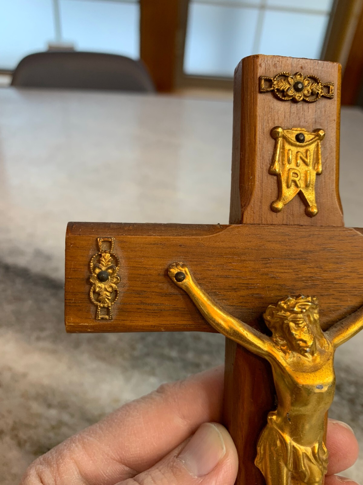 Antique 1930s Ornate Fine Details Art Deco Cross/Crucifix Jesus Gilded ...