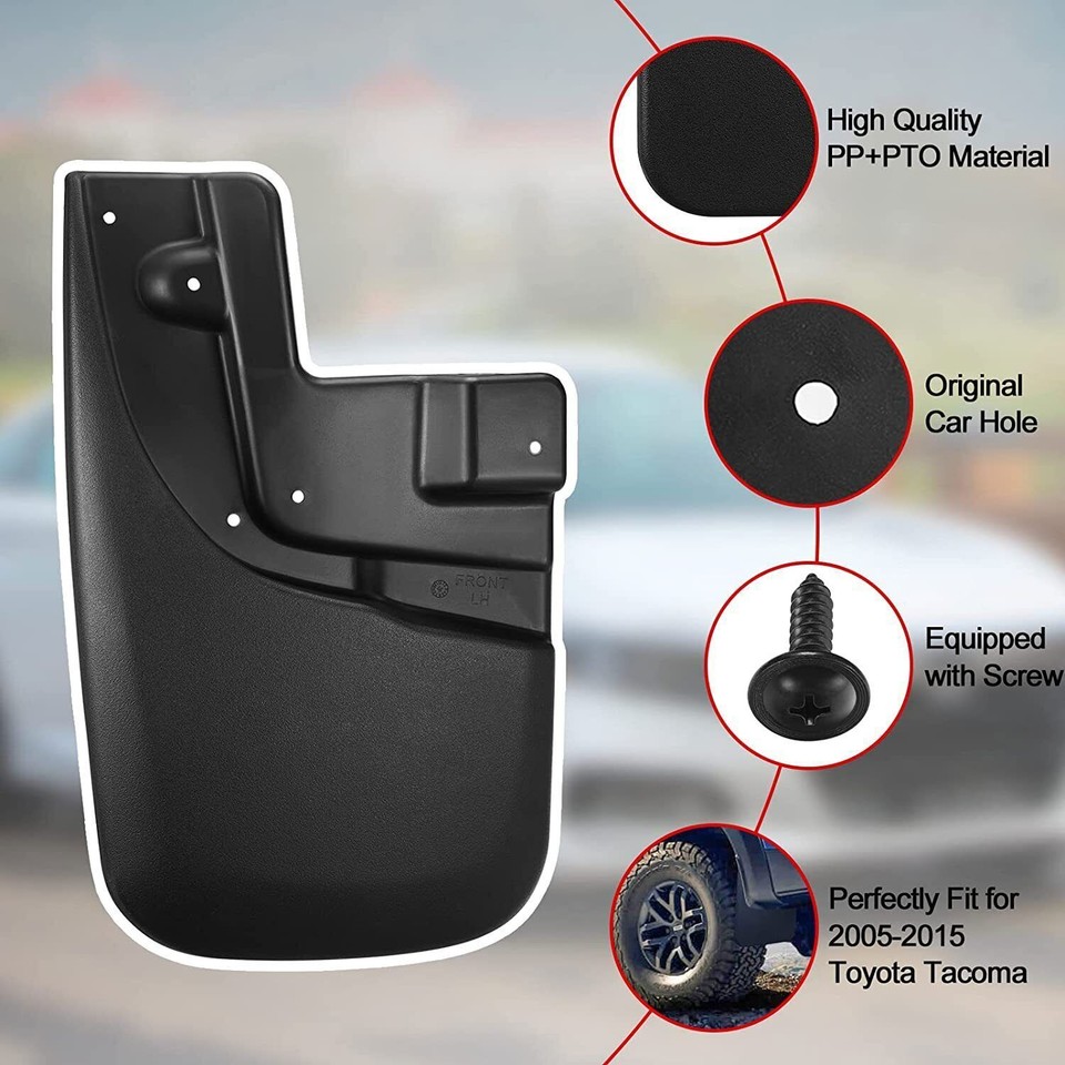 Fit For 2005-2015 Toyota Tacoma Mud Flaps Mud Guards Splash Guards Rear ...