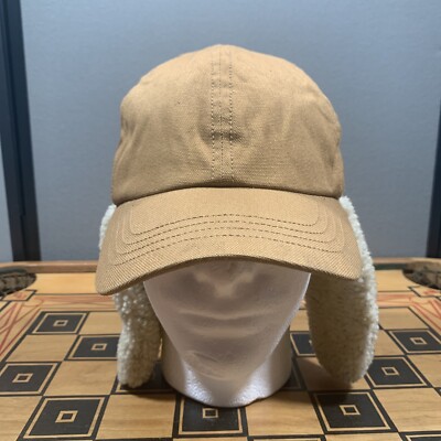 Woolrich Baseball Cap Hat Men Medium M Fleece Ear Flap Cover Beige | eBay