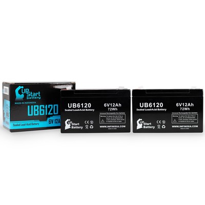2-pack Tripp-Lite SMART500RT1U OMNIVS1000 Battery UB6120 6V 12Ah SLA ...