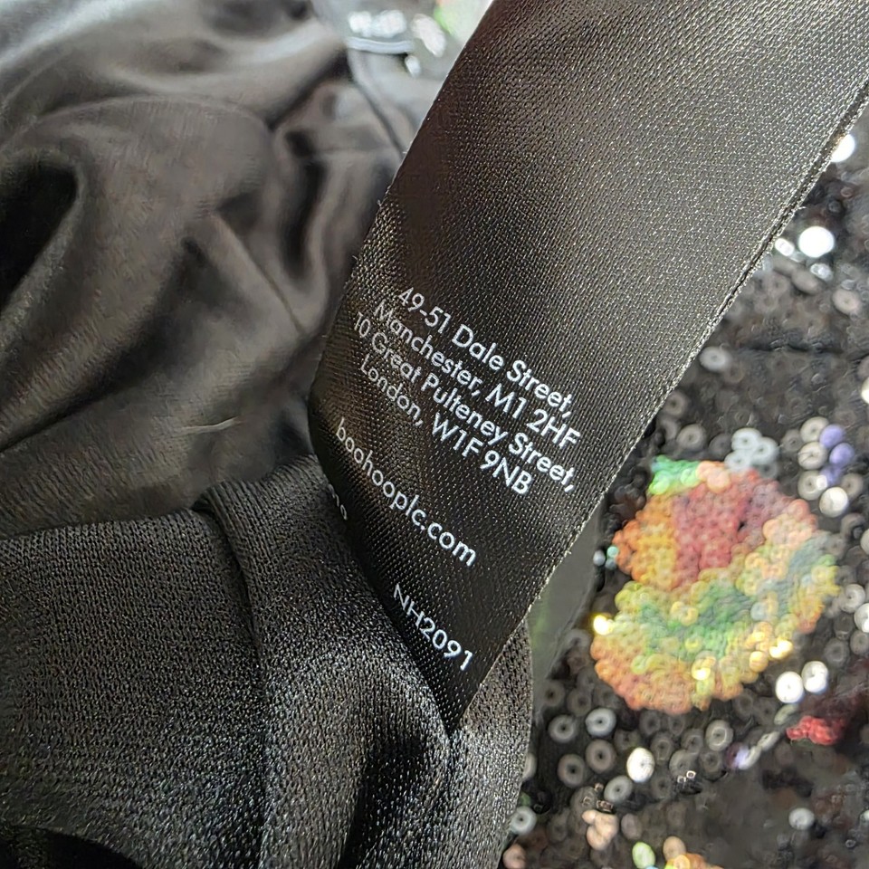 Nasty Gal Heart Sequin Flare Pants 16 Wide Leg High Waist Festival Rave ...