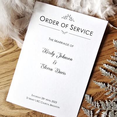 Personalised Wedding Order of Service Covers Ceremony Booklets inc ...