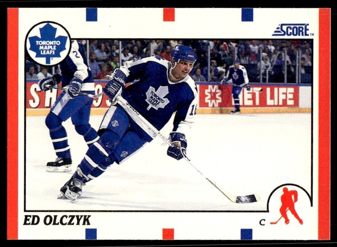 1990 SCORE NHL HOCKEY Trading Card #210 -- Ed Olczyk, Toronto Maple ...